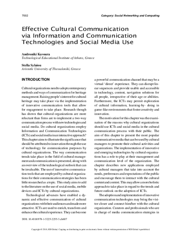 (PDF) Effective Cultural Communication via Information and ...