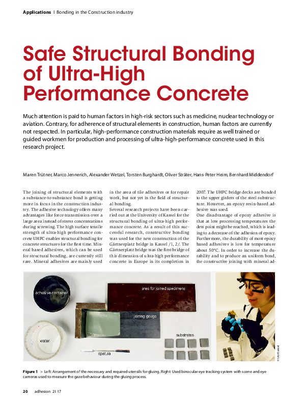 (PDF) Safe Structural Bonding of Ultra-High Performance Concrete