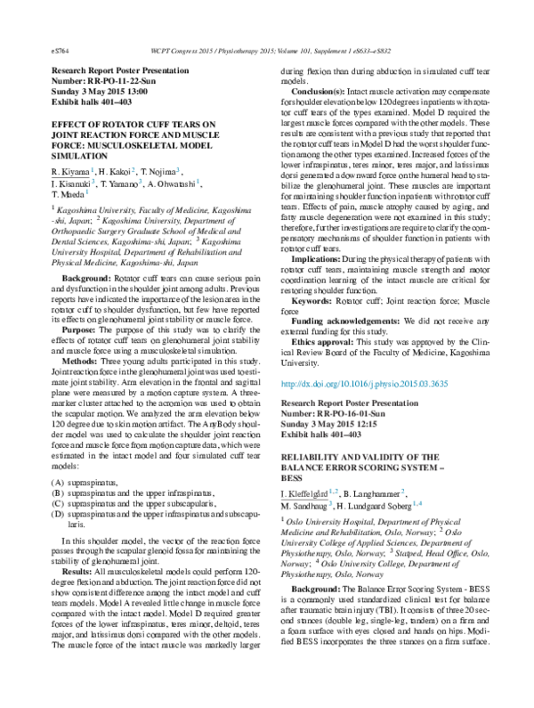 (PDF) Reliability and validity of the balance error scoring system – BESS