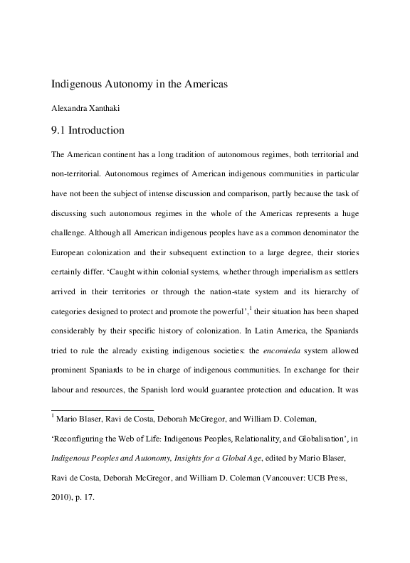 (PDF) Indigenous Autonomy in the Americas