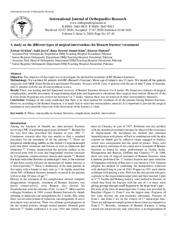 (PDF) A study on the different types of surgical interventions for ...
