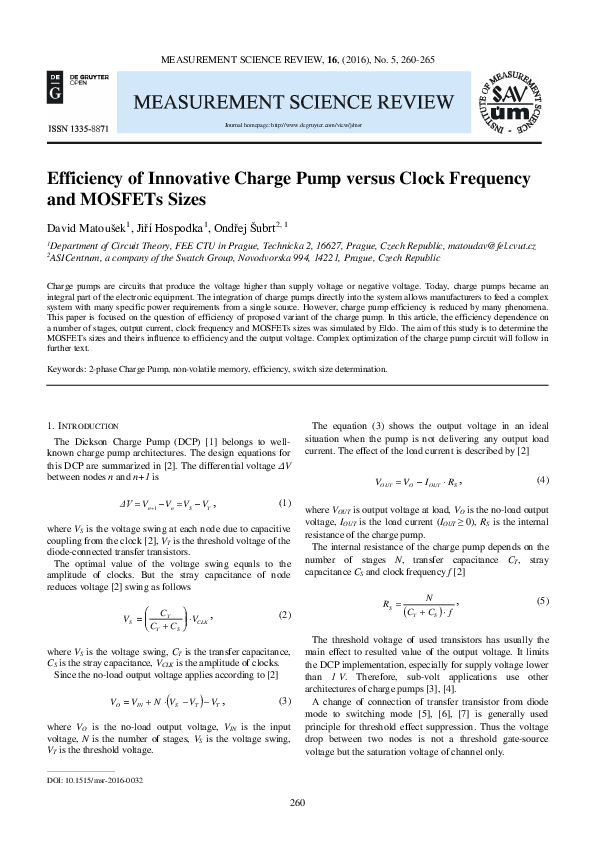 (PDF) Efficiency of Innovative Charge Pump versus Clock Frequency and ...