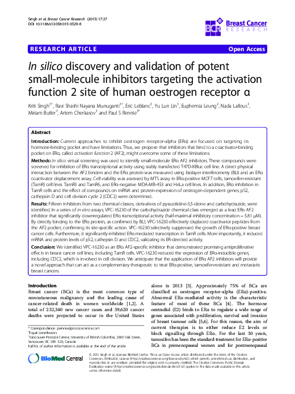 (PDF) In silico discovery and validation of potent small-molecule ...
