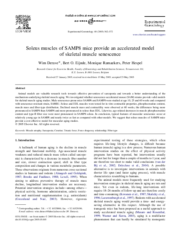 (PDF) Soleus muscles of SAMP8 mice provide an accelerated model of ...