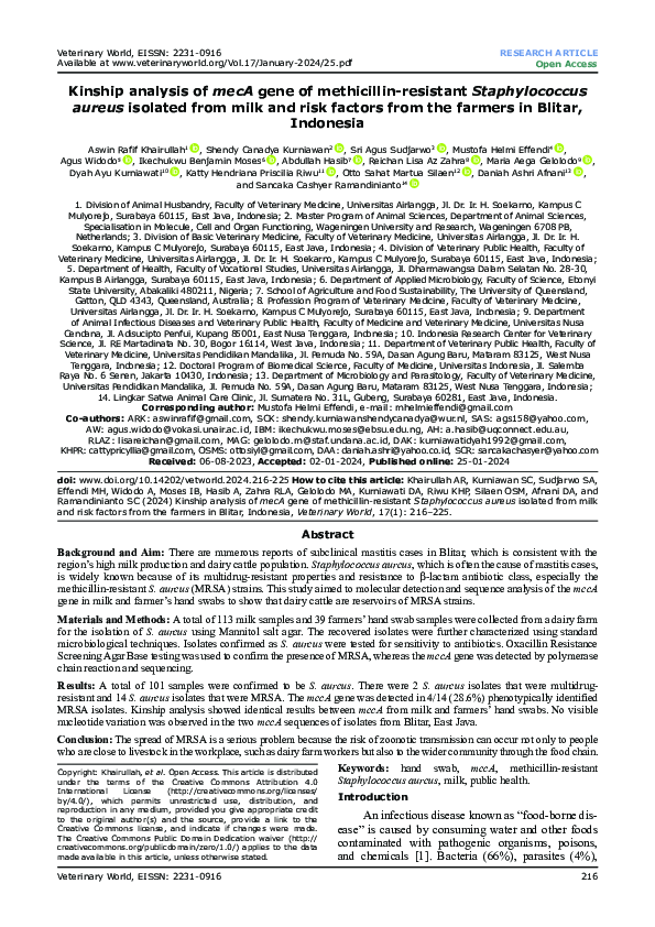 (PDF) Kinship analysis of mecA gene of methicillin-resistant ...