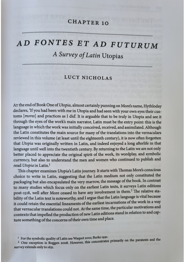 (PDF) Ad fontes et ad futurum More's Latin Utopias