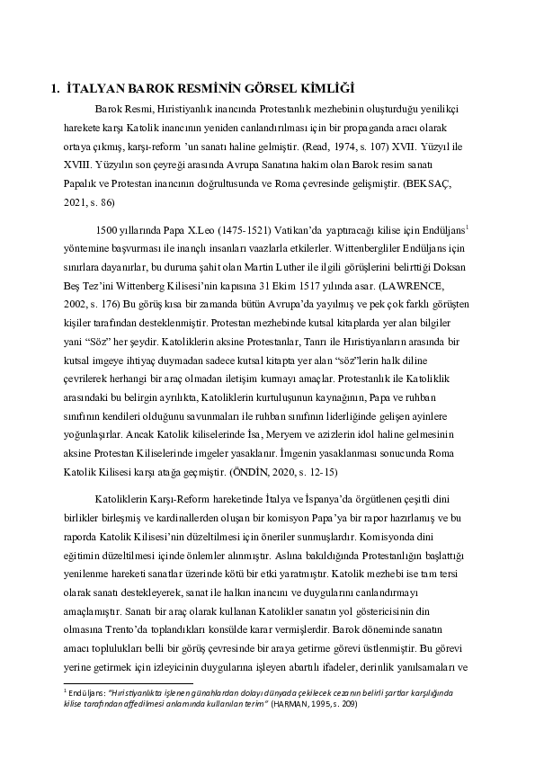 (DOC) İtalyan Barok Resminin Görsel Kimliği