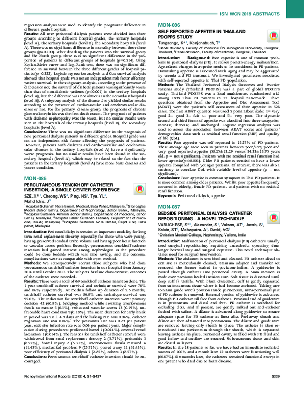 (PDF) MON-087 Bedside Peritoneal Dialysis Catheter Repositioning - a Novel Technique