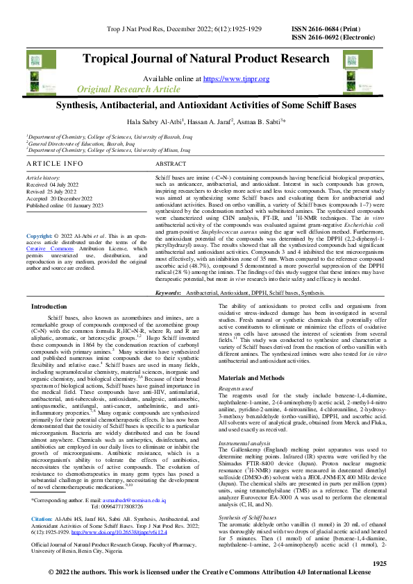(PDF) Tropical Journal of Natural Product Research