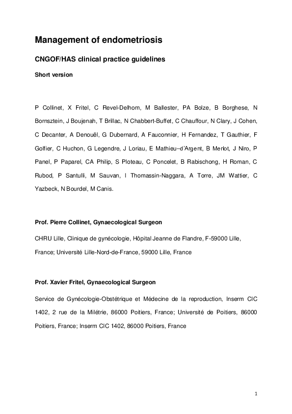 (PDF) Management of endometriosis
