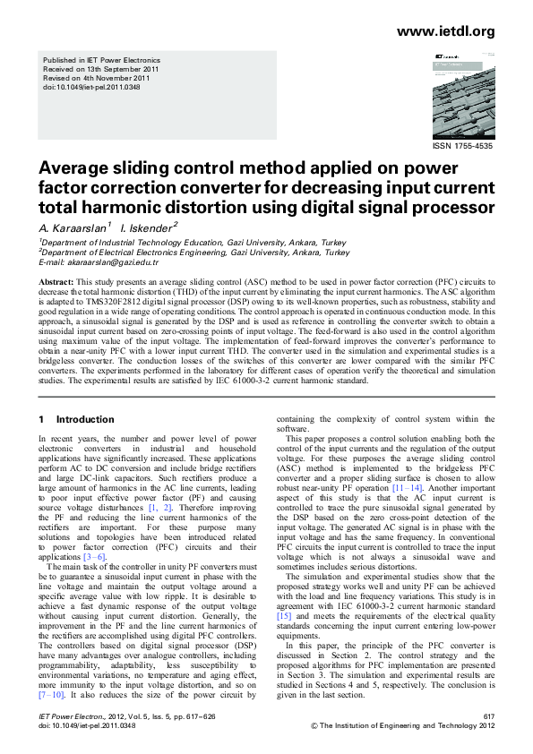 (PDF) Average sliding control method applied on power factor correction converter for decreasing ...