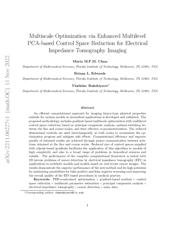 (PDF) Multiscale Optimization Via Enhanced Multilevel Pca-Based Control Space Reduction for ...