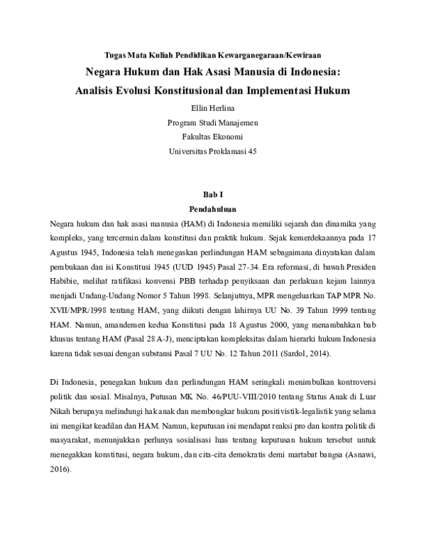 (PDF) Negara Hukum dan Hak Asasi Manusia di Indonesia
