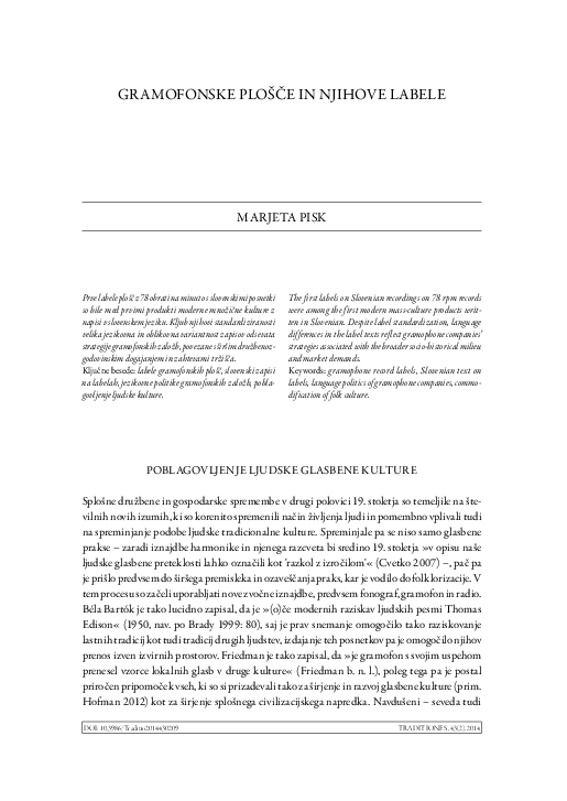 (PDF) Gramophone Records and their Labels