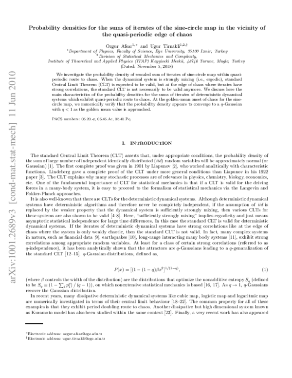 (PDF) Central limit behavior of the sine-circle map at the quasi ...