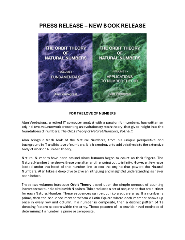 (PDF) Announcement - New Book Release on Orbit Theory