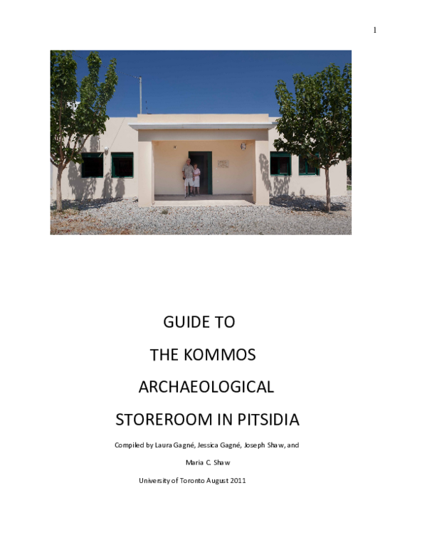 (DOC) Guide to the Kommos Archaeological Storeroom in Pitsidia