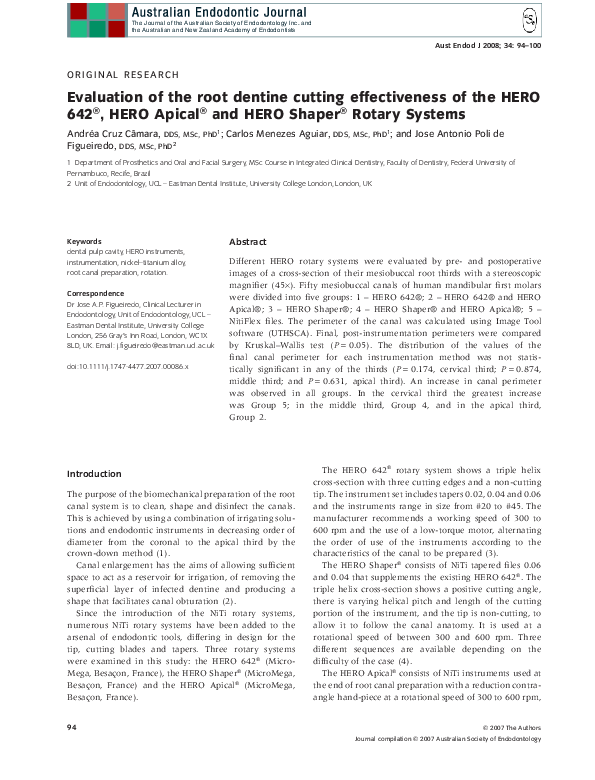 (PDF) Evaluation of the root dentine cutting effectiveness of the HERO ...