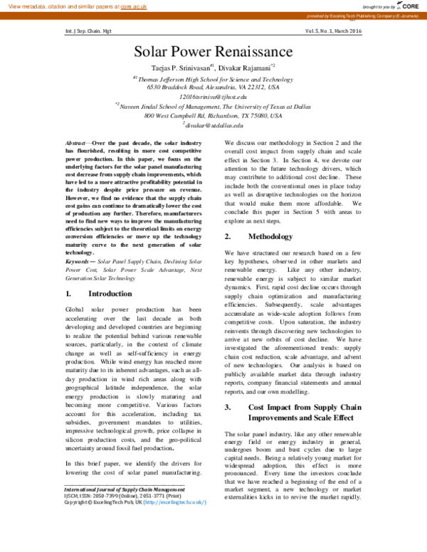 (PDF) Solar Power Renaissance