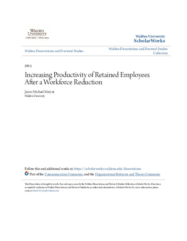 (PDF) Increasing Productivity of Retained Employees After a Workforce ...