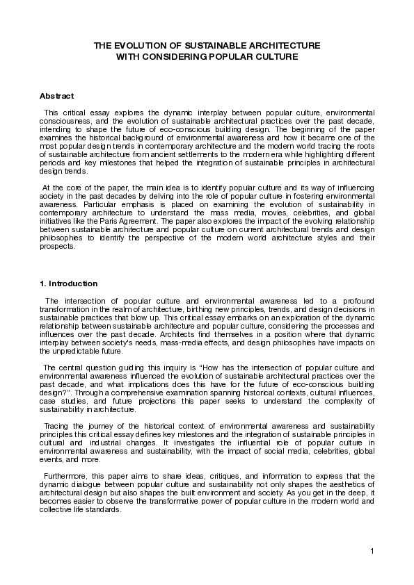 (PDF) THE EVOLUTION OF SUSTAINABLE ARCHITECTURE WITH CONSIDERING ...
