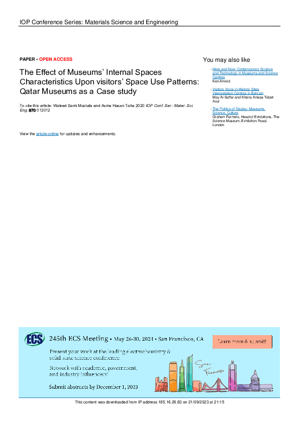 (PDF) The Effect of Museums’ Internal Spaces Characteristics Upon ...