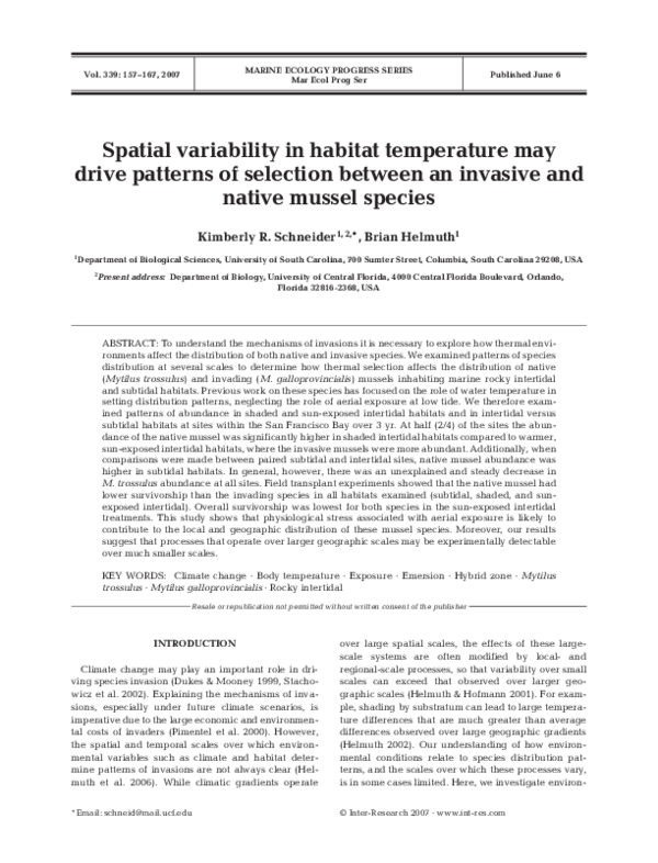 (PDF) Spatial variability in habitat temperature may drive patterns of selection between an ...