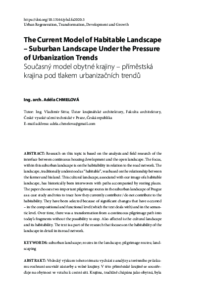 (PDF) The Current Model of Habitable Landscape – Suburban Landscape Under the Pressure of ...