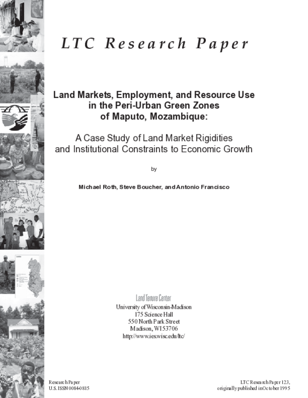 (PDF) Land Markets, Employment, and Resource Use in the Peri-Urban ...