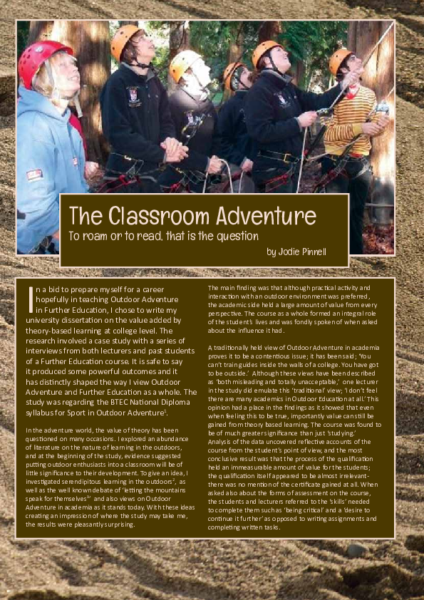 (PDF) The classroom adventure