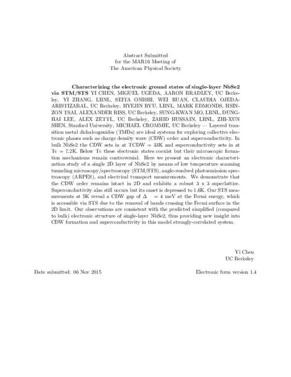 (PDF) Characterizing the electronic ground states of single-layer NbSe2 ...