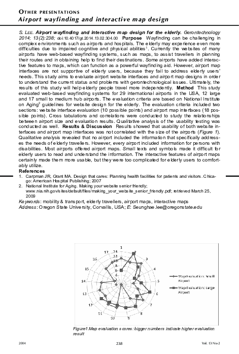(PDF) Airport wayfinding and interactive map design for the elderly