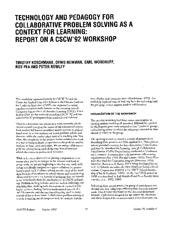 (PDF) Technology and pedagogy for collaborative problem solving as a ...