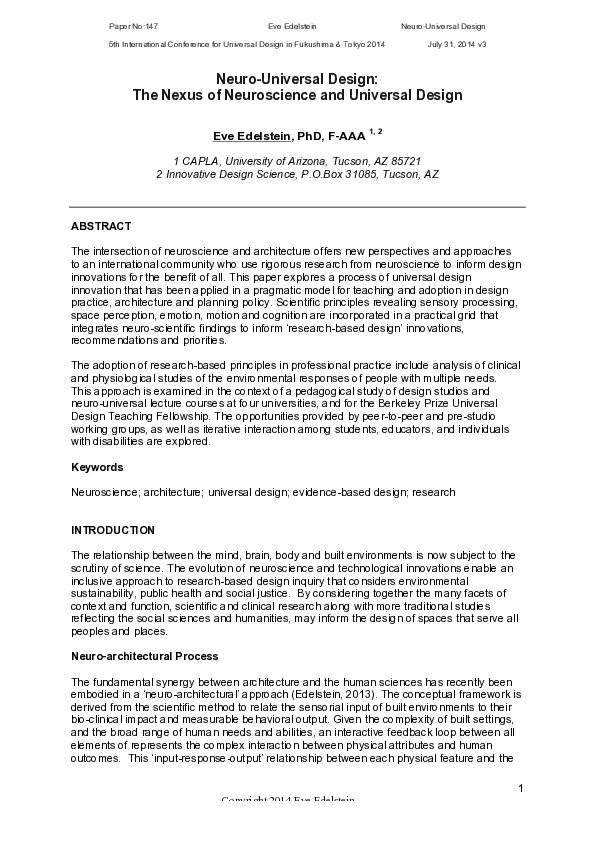 (PDF) Neuro-Universal Design: The Nexus of Neuroscience and Universal ...