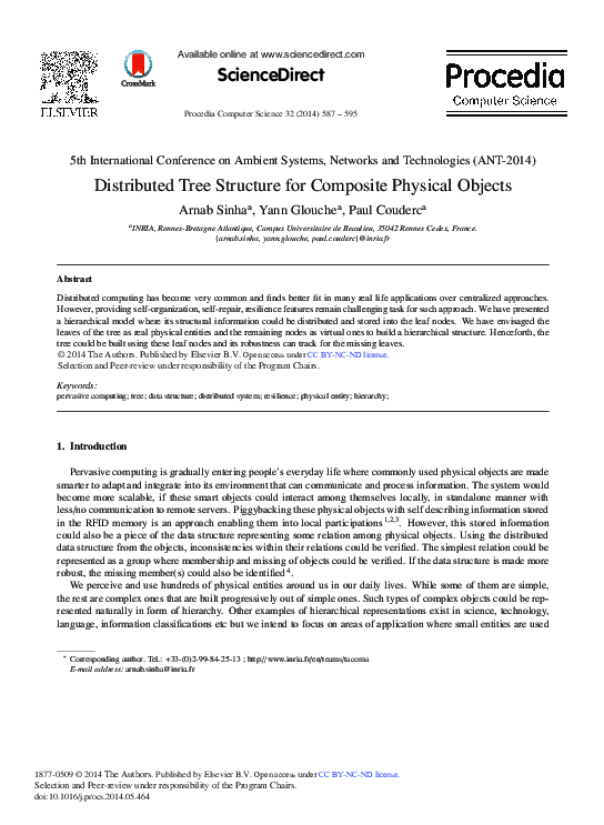 Pdf Distributed Tree Structure For Composite Physical Objects Paul