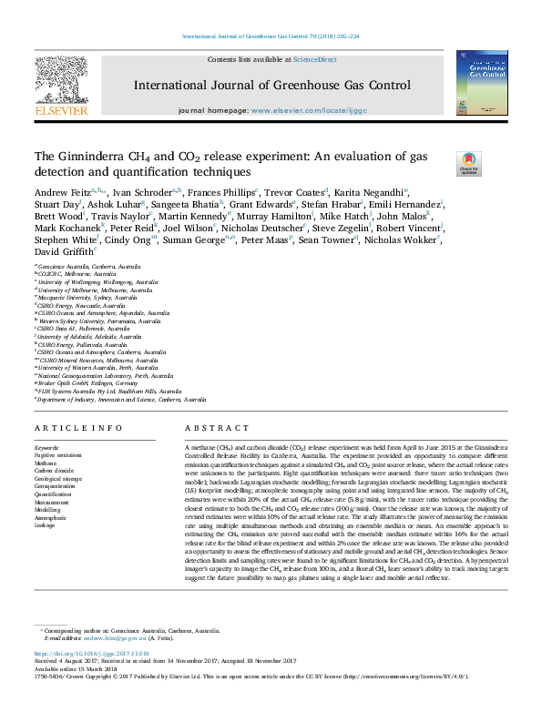 (PDF) The Ginninderra CH4 and CO2 release experiment: An evaluation of gas detection and ...
