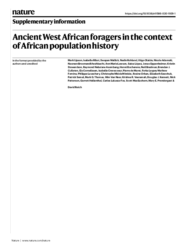 (PDF) Ancient West African foragers in the context of African ...