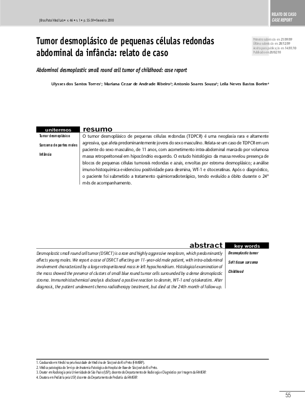 (PDF) Tumor desmoplásico de pequenas células redondas abdominal da ...