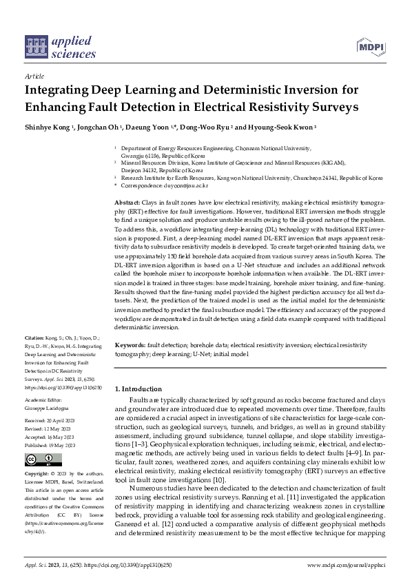 Pdf Integrating Deep Learning And Deterministic Inversion For Enhancing Fault Detection In