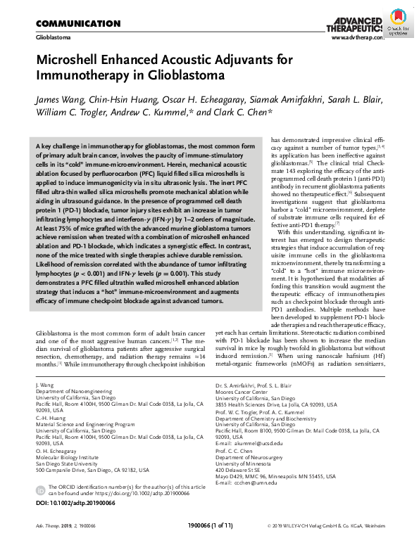 (PDF) Microshell Enhanced Acoustic Adjuvants for Immunotherapy in ...