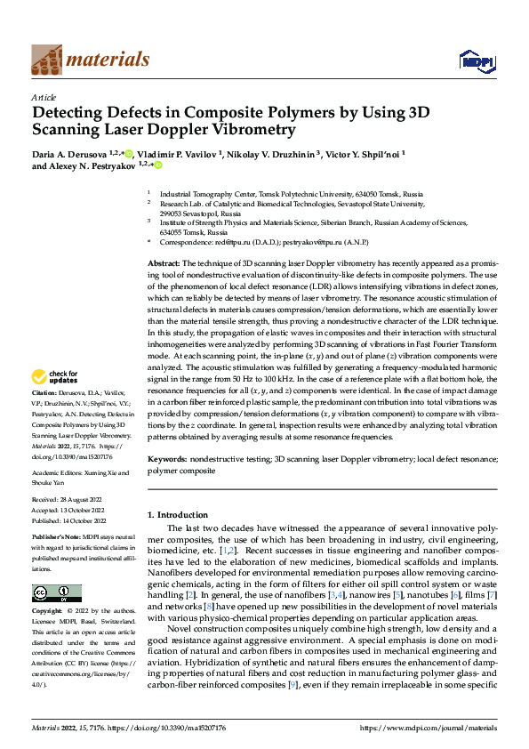 (PDF) Detecting Defects in Composite Polymers by Using 3D Scanning ...