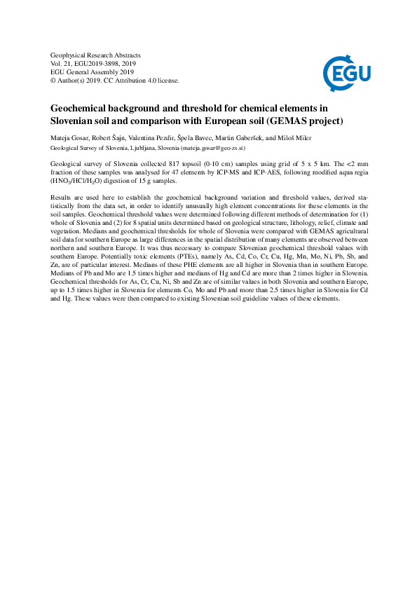 (PDF) Geochemical background and threshold for chemical elements in ...