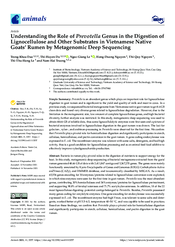 (PDF) Understanding the Role of Prevotella Genus in the Digestion of ...