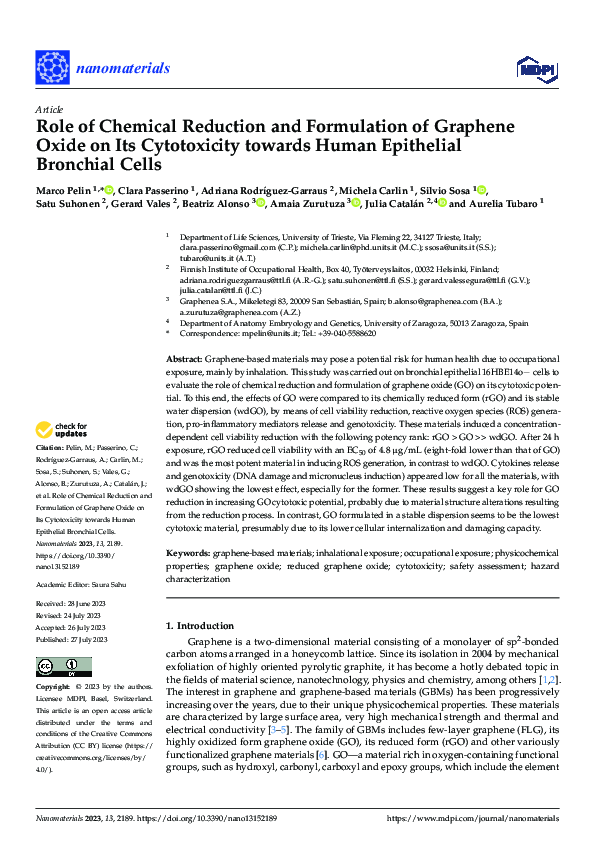 (PDF) Role of Chemical Reduction and Formulation of Graphene Oxide on ...