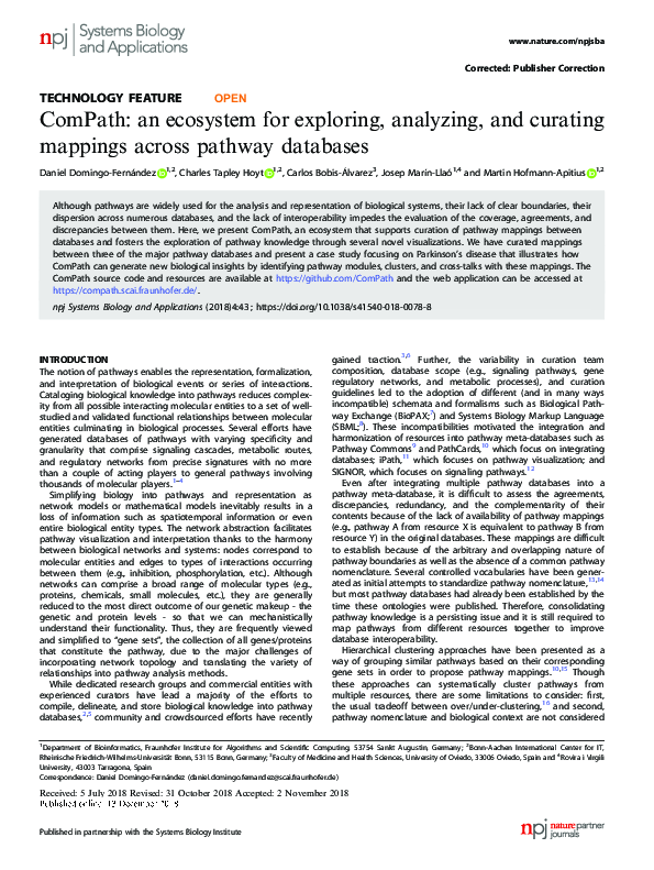 (PDF) ComPath: Curating Pathway Database Mappings