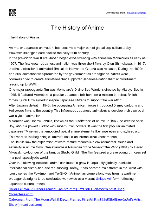 (PDF) The History of Anime