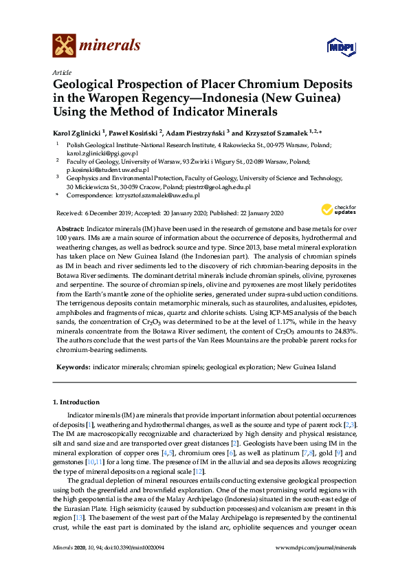 (PDF) Geological Prospection of Placer Chromium Deposits in the Waropen ...