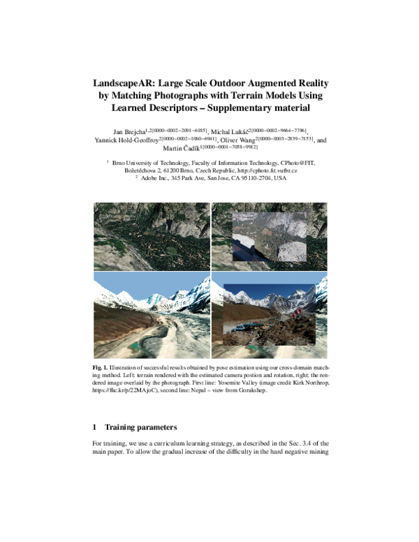 LandscapeAR: Large Scale Outdoor Augmented Reality by Matching ...