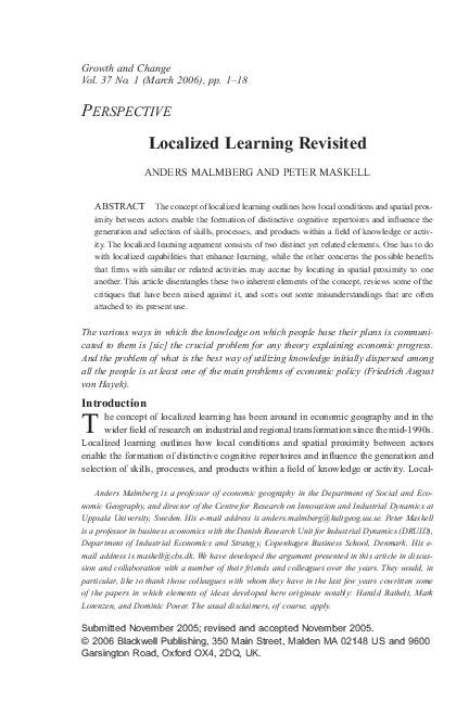 (PDF) Localized Learning Revisited