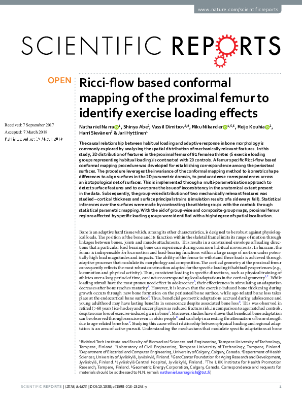 Pdf Ricci Flow Based Conformal Mapping Of The Proximal Femur To Identify Exercise Loading